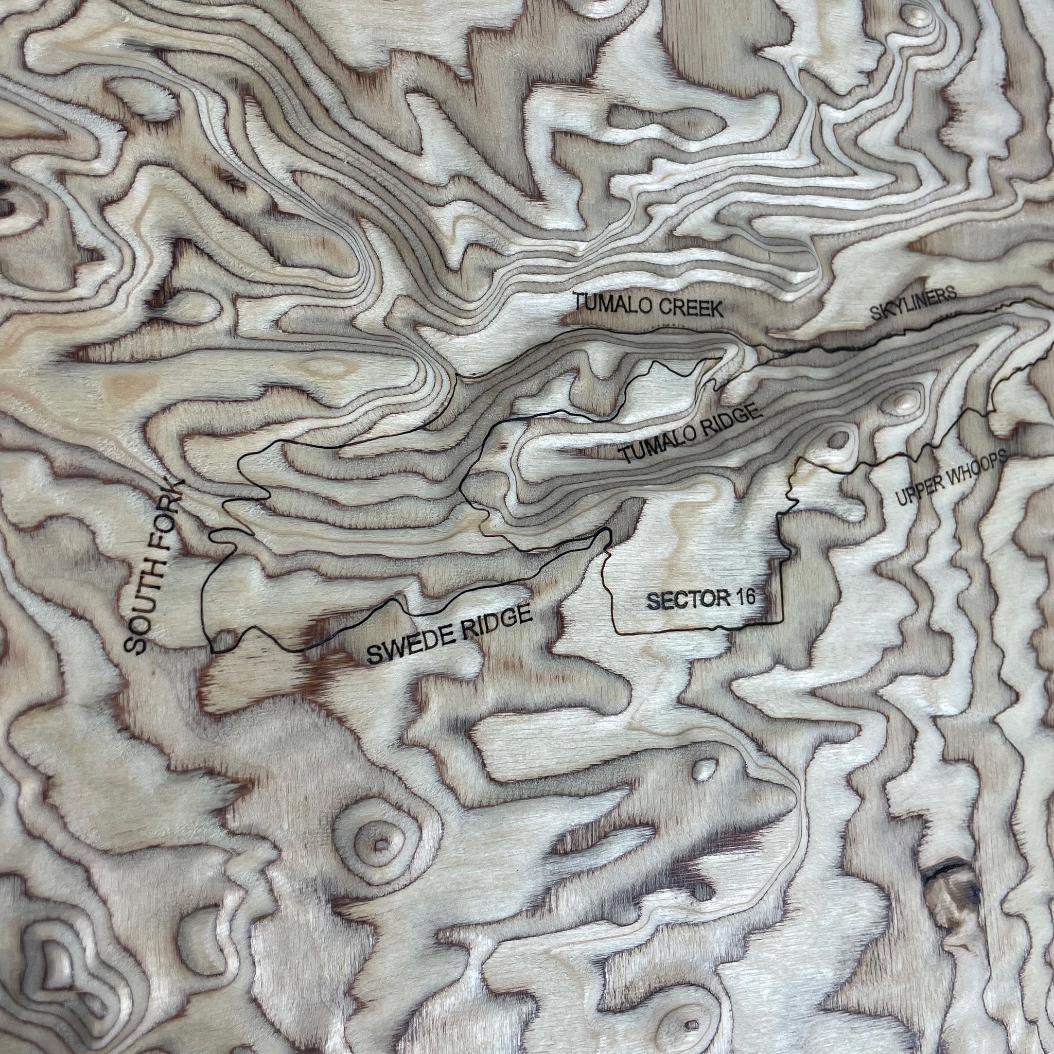 Custom Topographic Map Wall Art | Contour Woodcraft